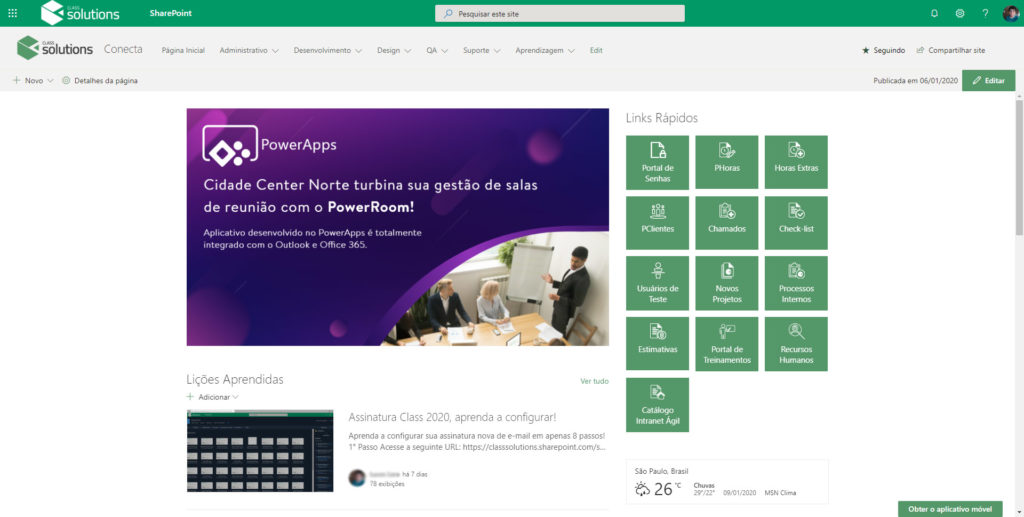 Conheça a Intranet Moderna em SharePoint! - Class Solutions